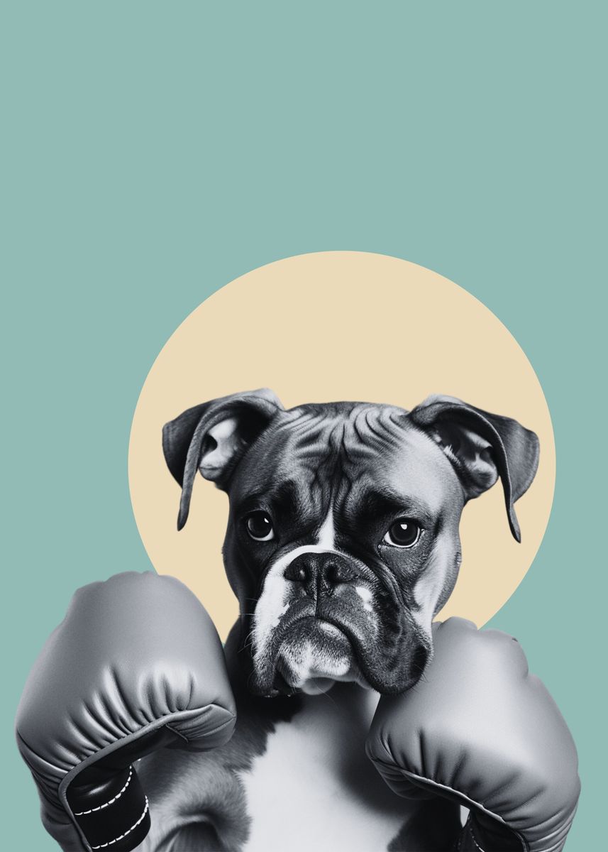 'Dog boxer' Poster, picture, metal print, paint by EDSON RAMOS | Displate