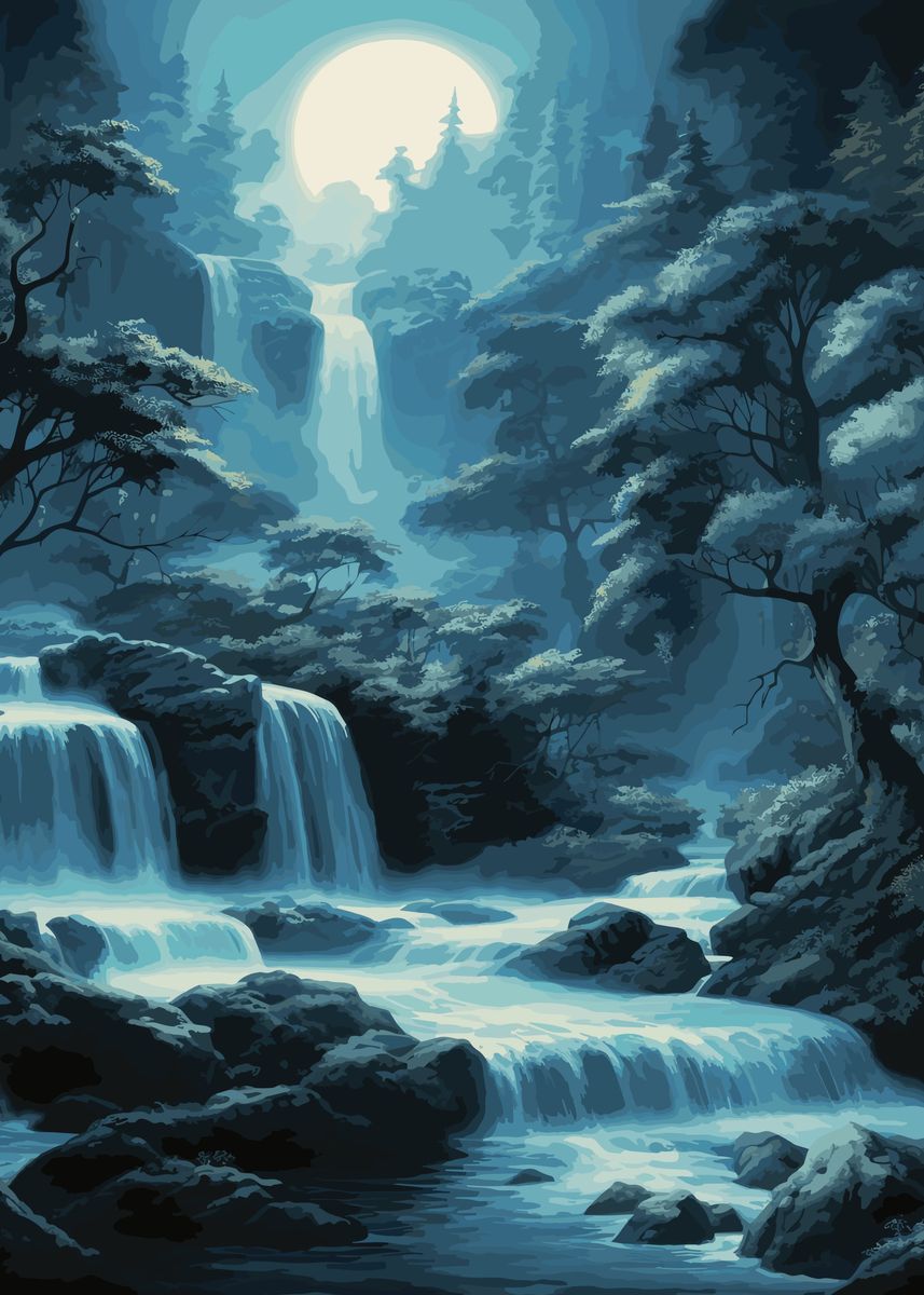 'Magical Moonlight' Poster, picture, metal print, paint by Aamir Brock ...