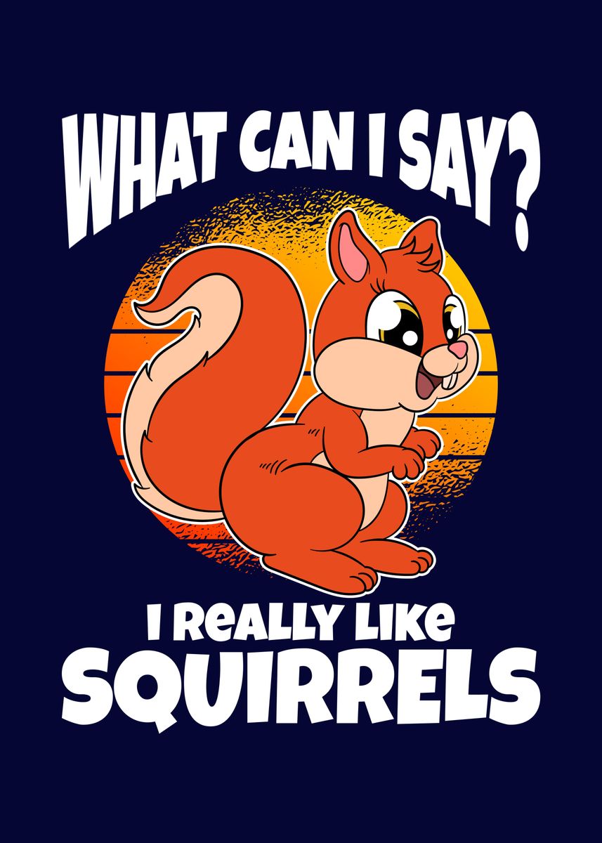 'Cute Squirrel' Poster, picture, metal print, paint by MzumO | Displate