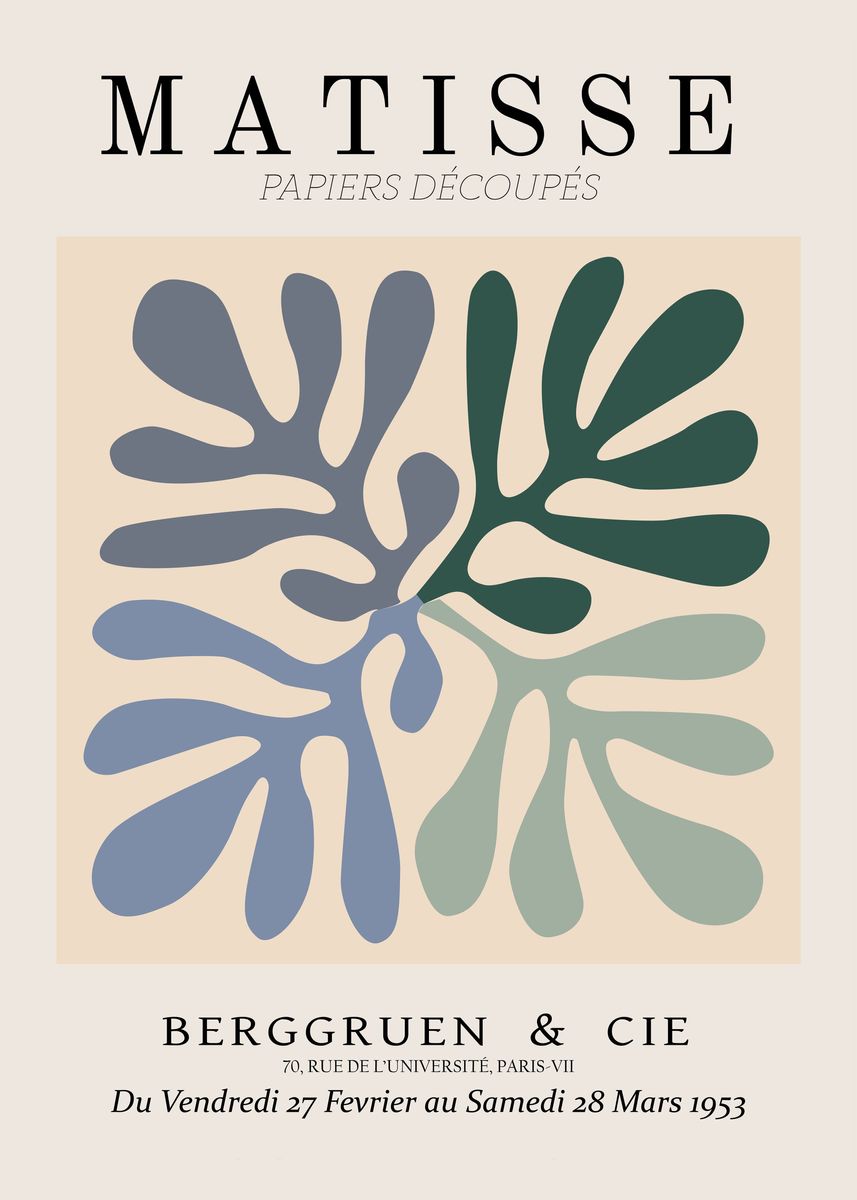 'Matisse exhibition poster ' Poster, picture, metal print, paint by ...