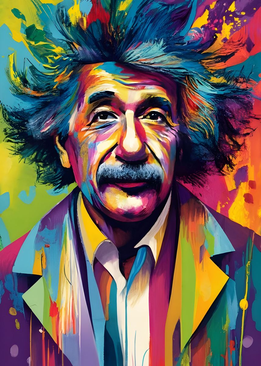 'Painting abstract Einstein' Poster, picture, metal print, paint by ...