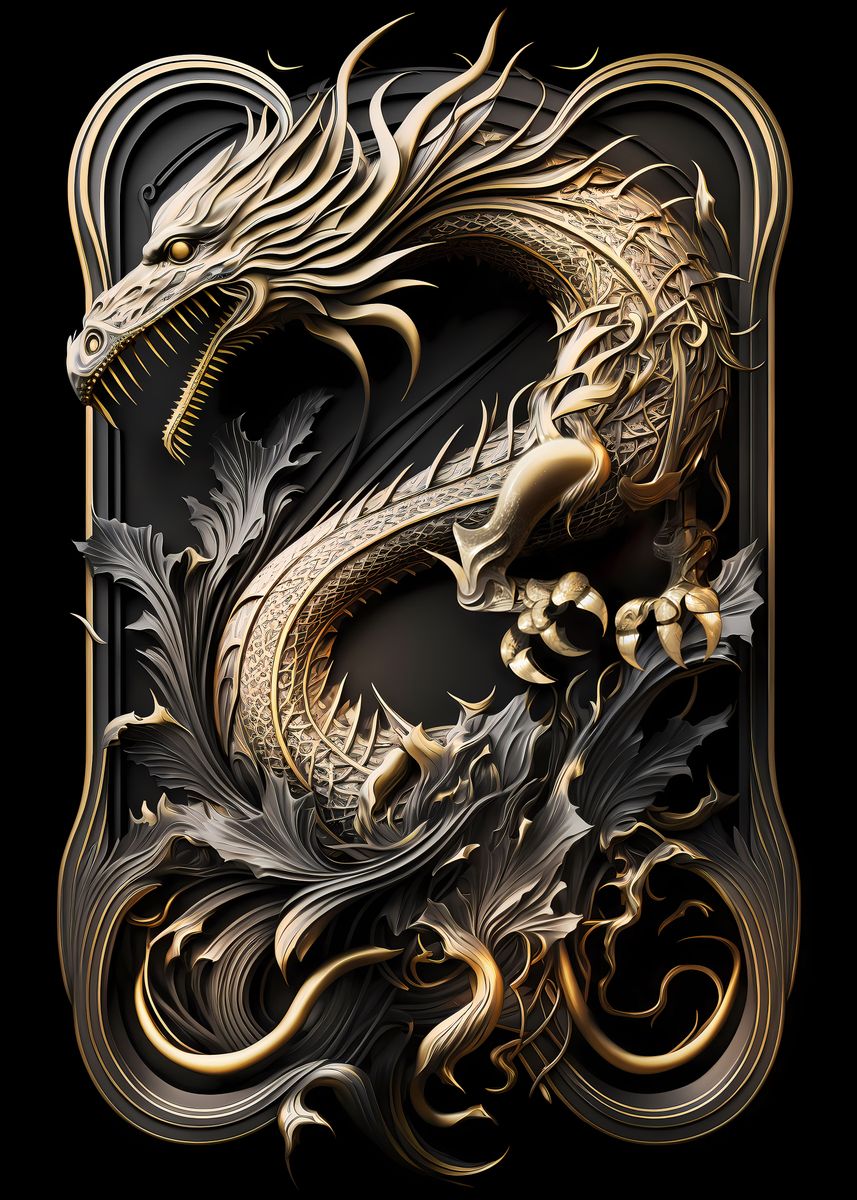 'Monarch of Legend Dragon' Poster, picture, metal print, paint by Luong ...