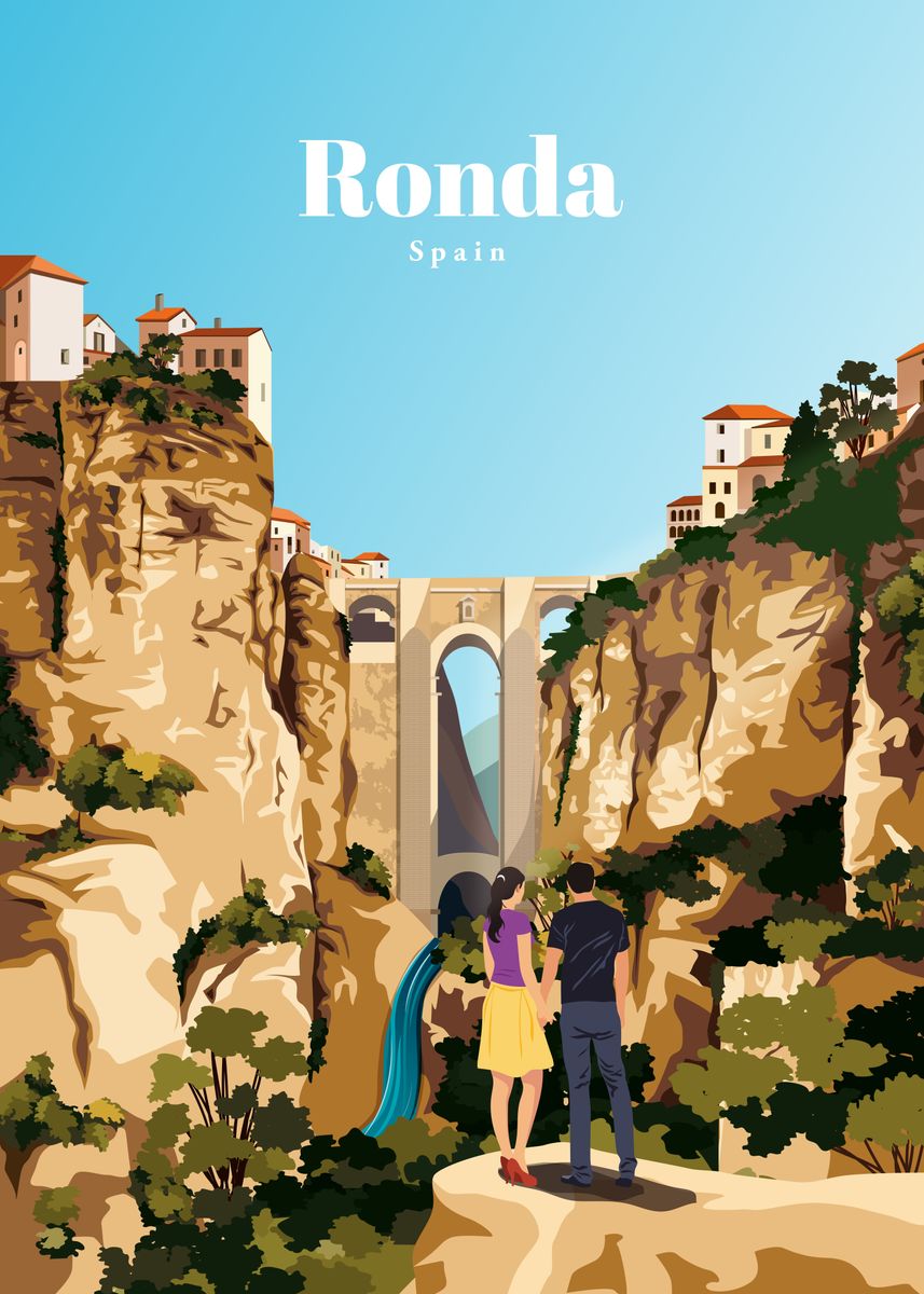 'Travel to Ronda' Poster, picture, metal print, paint by Studio 324 ...