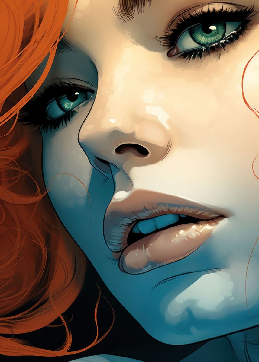 'Ginger Beauty' Poster, picture, metal print, paint by AnneLaure GOUPIL ...