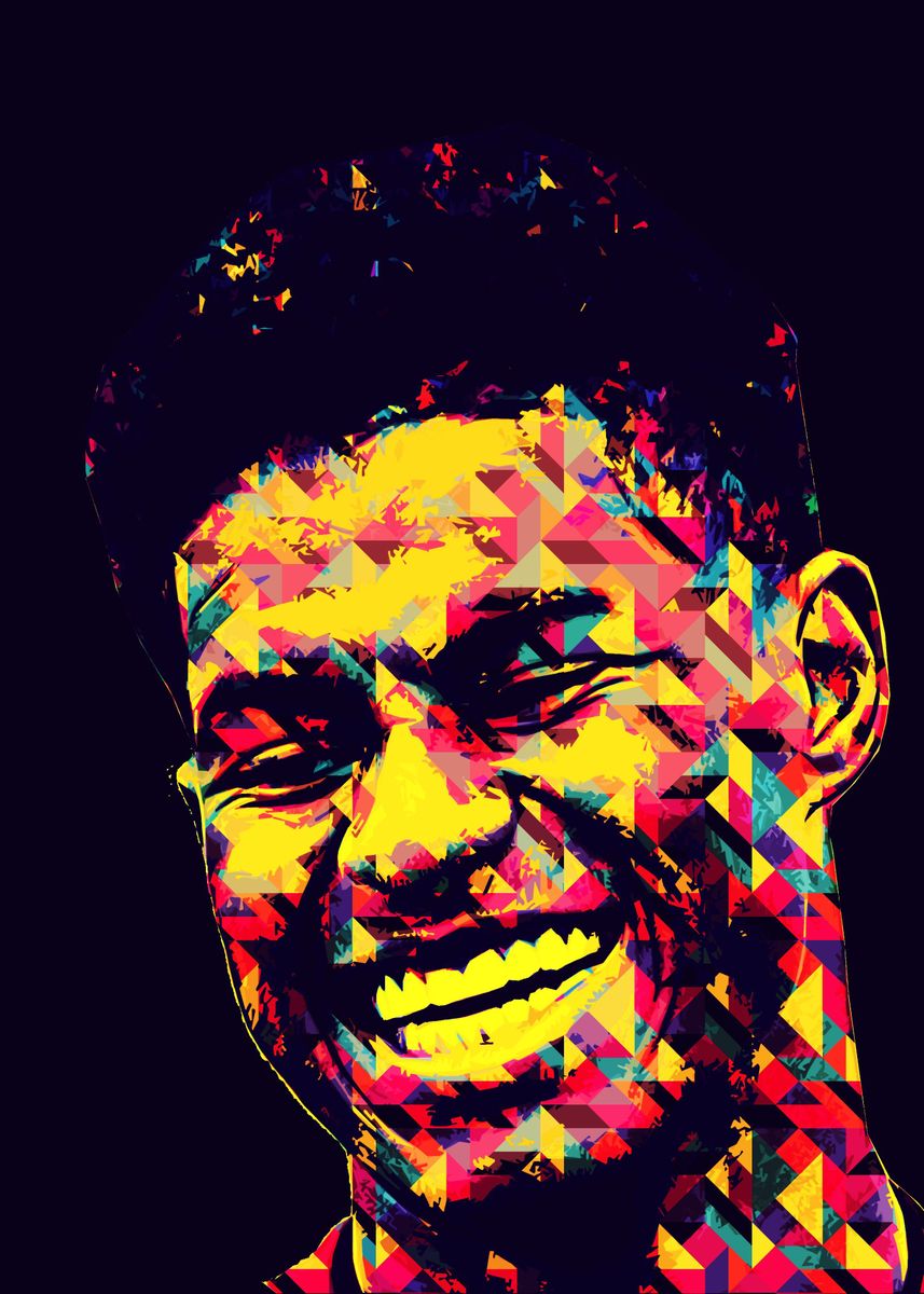 'Marcus Rashford Portrait' Poster, picture, metal print, paint by ...