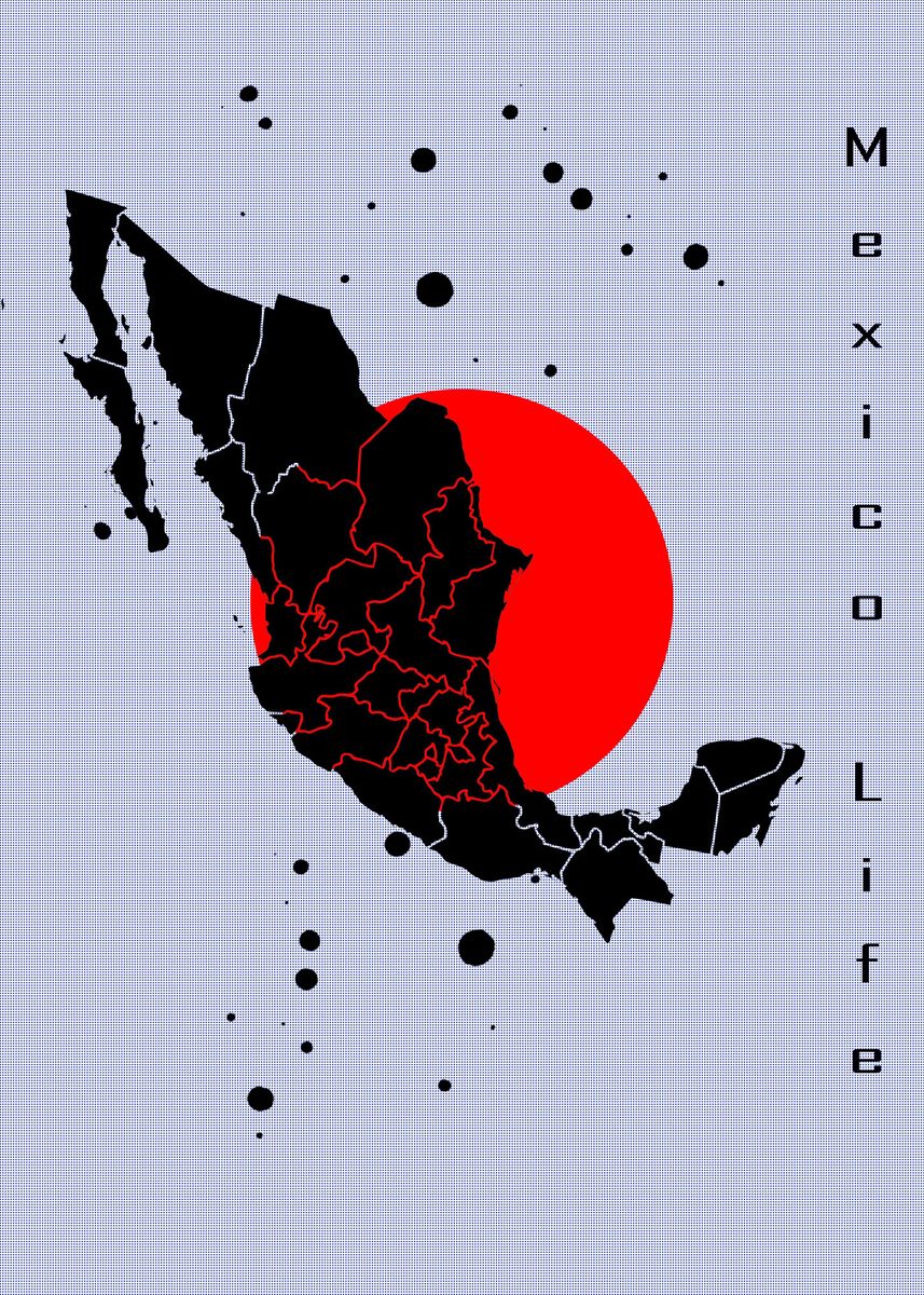 'Mexico map fan art' Poster, picture, metal print, paint by Juan lee ...