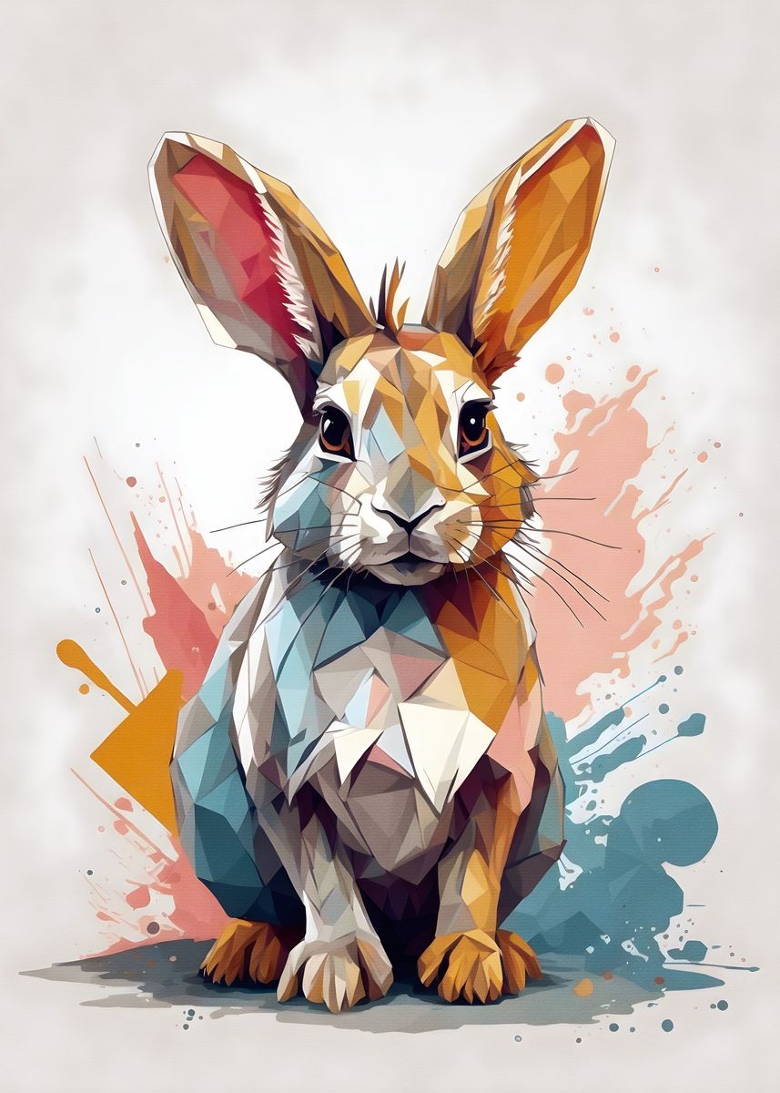 'Cute Rabbit' Poster, picture, metal print, paint by Dream Reality ...