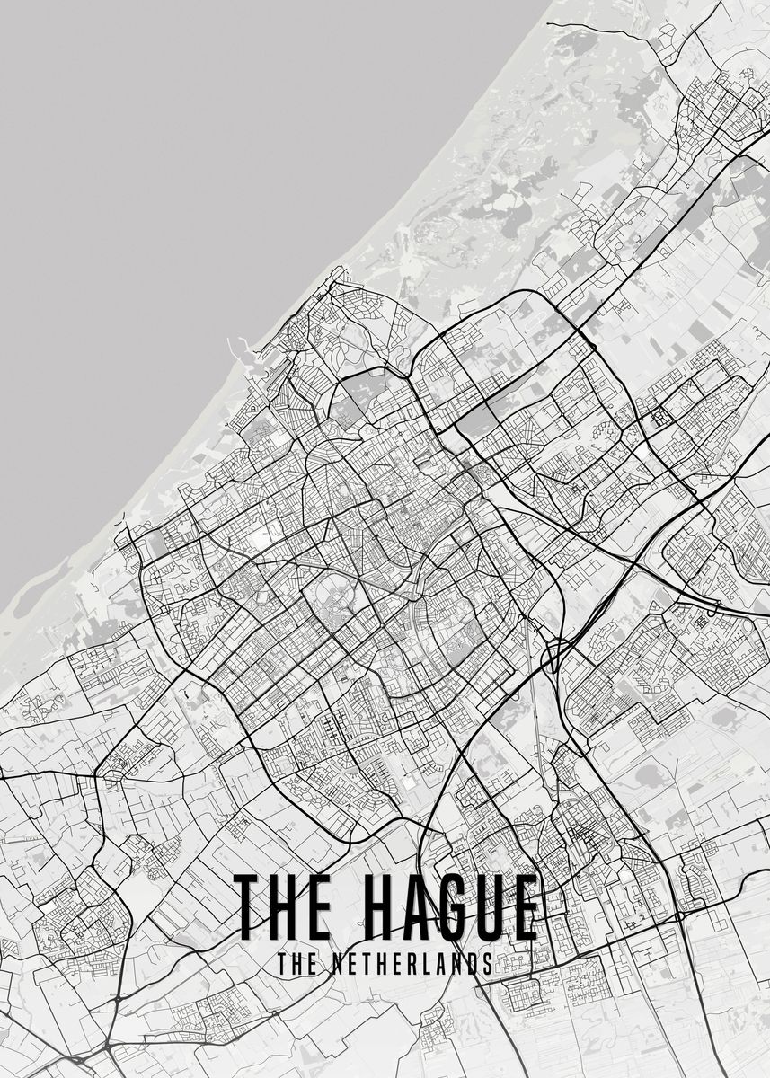 'The Hague City Map' Poster, picture, metal print, paint by Tân Pham ...