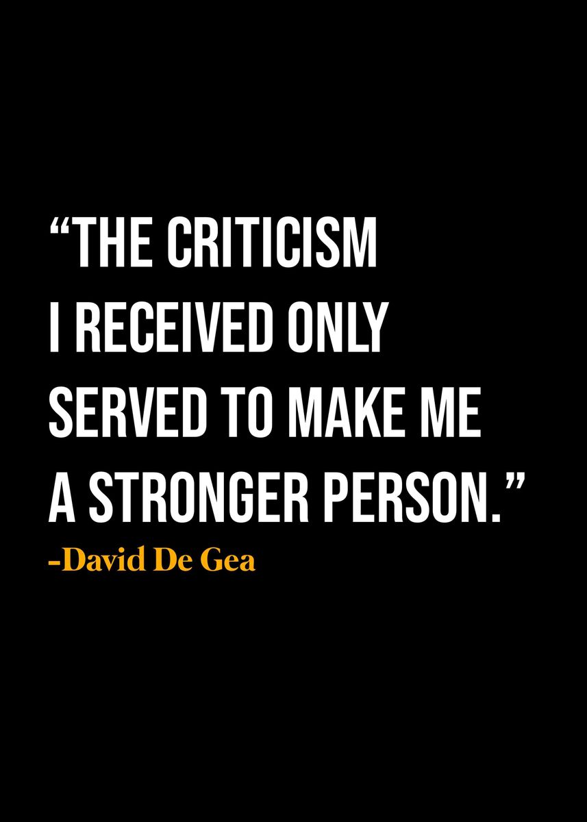 'David De Gea Quote ' Poster, picture, metal print, paint by KAGE ...
