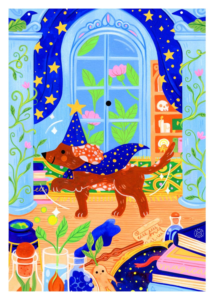 'Magical Doggo' Poster by LaGriffedeMaho Clémence Guillemaud | Displate