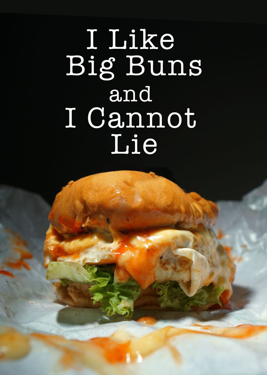 'Love Burger Funny Humor' Poster, picture, metal print, paint by ...