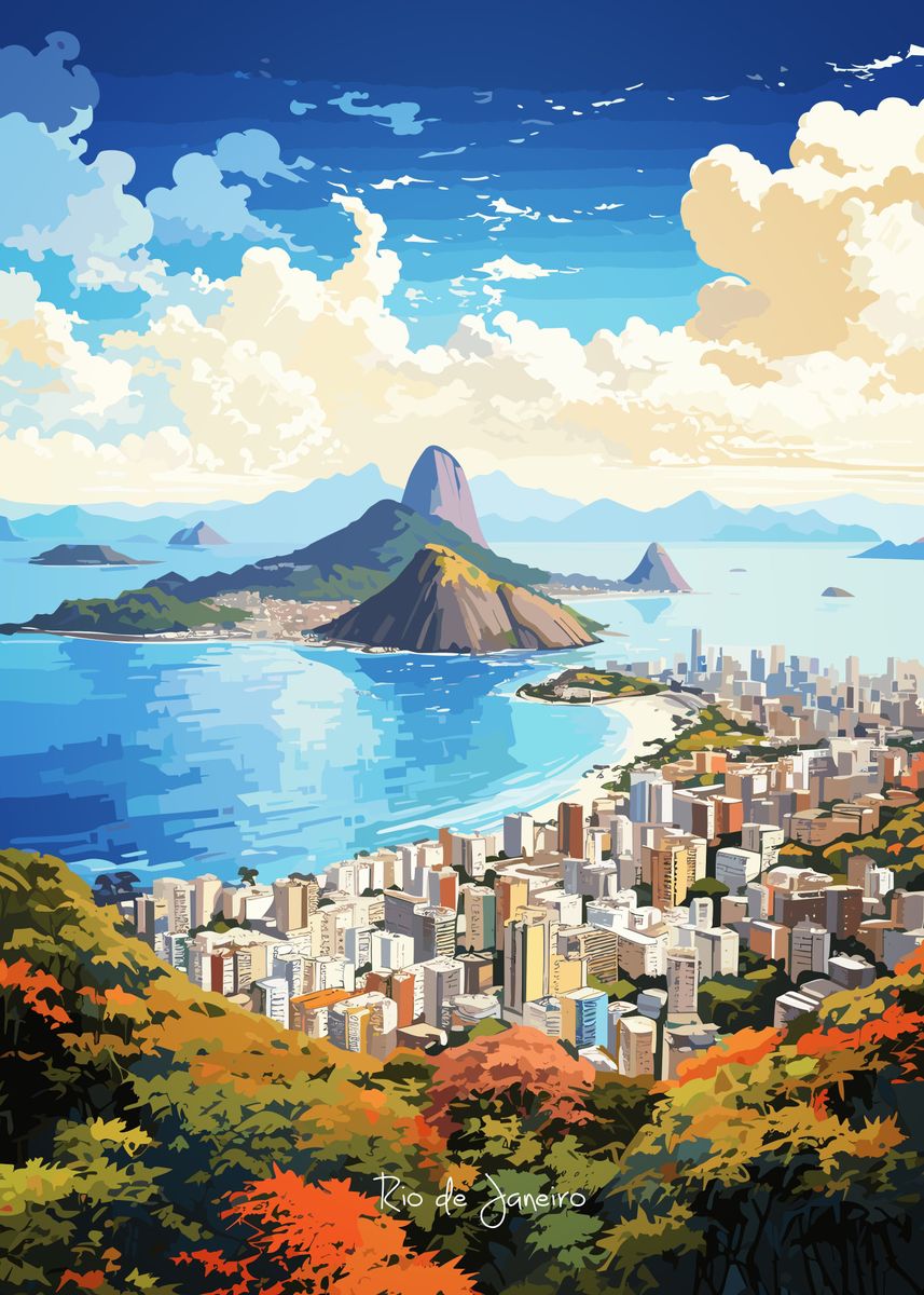 'RIO Oil Painting' Poster, picture, metal print, paint by Mahdi ...