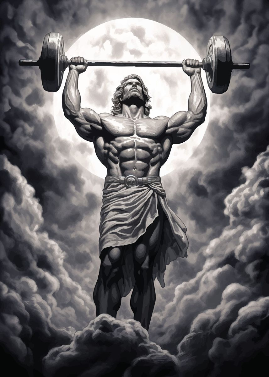 'Greek God Gym Bro' Poster, picture, metal print, paint by Vars | Displate