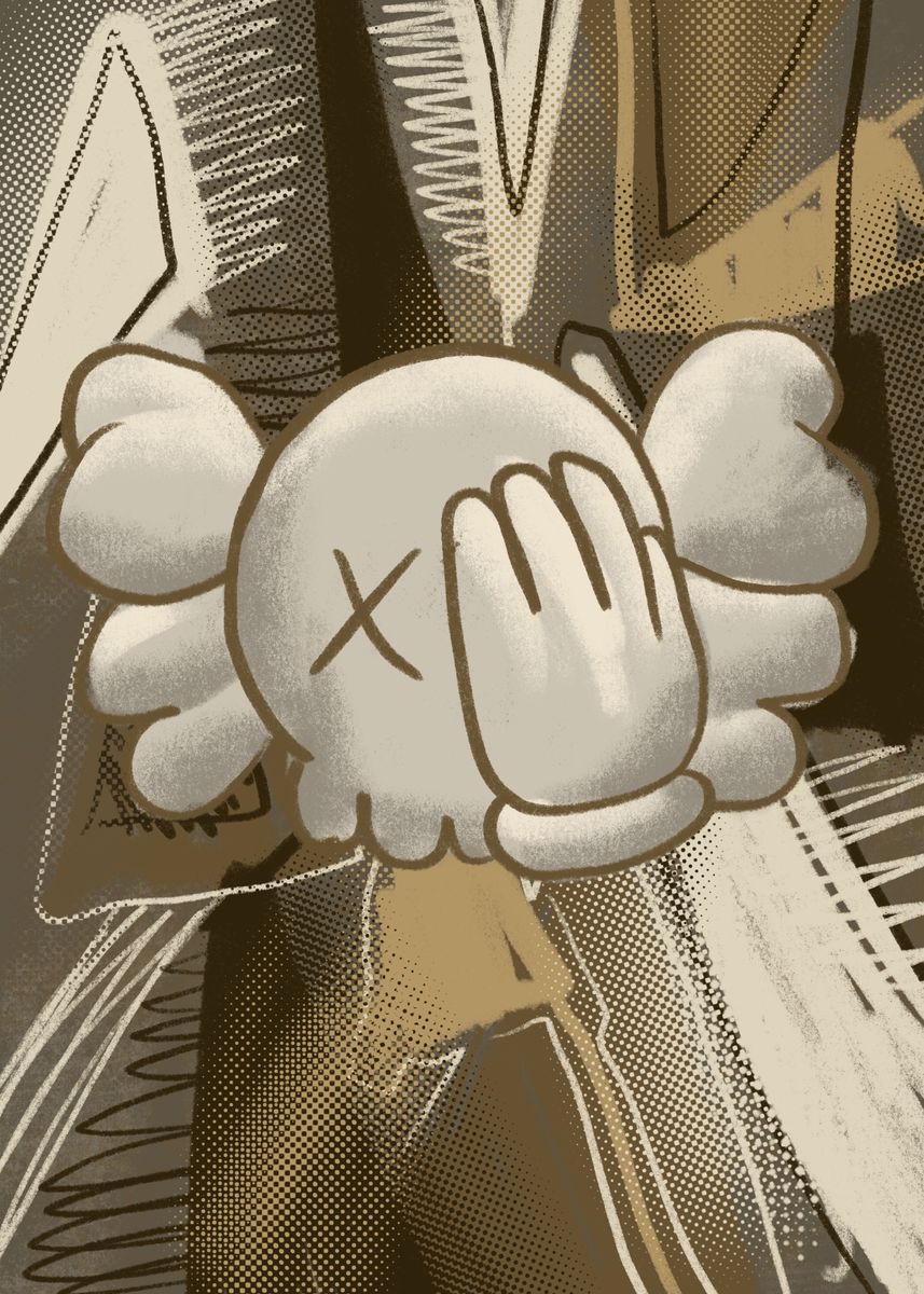 'Abstract Kaws ' Poster, picture, metal print, paint by masn | Displate