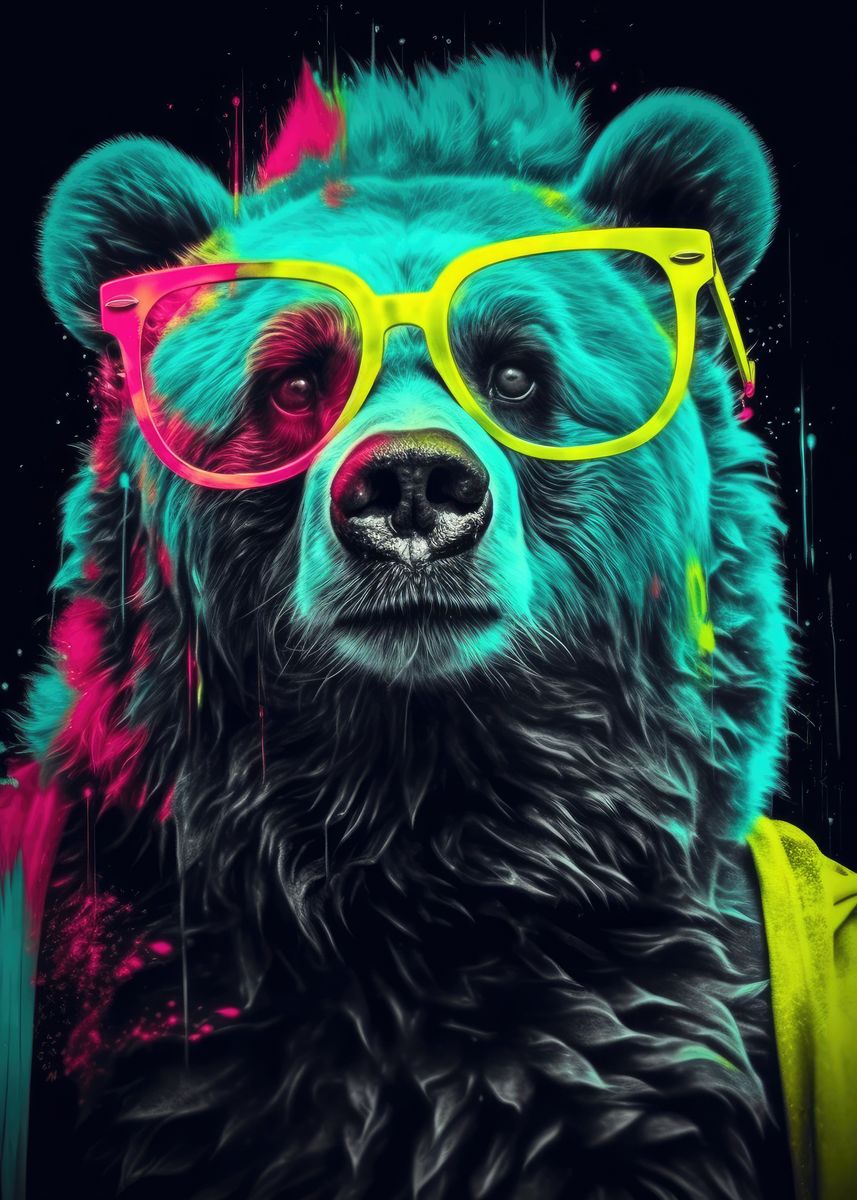 'Bear Animals' Poster, picture, metal print, paint by DecoyDesign ...