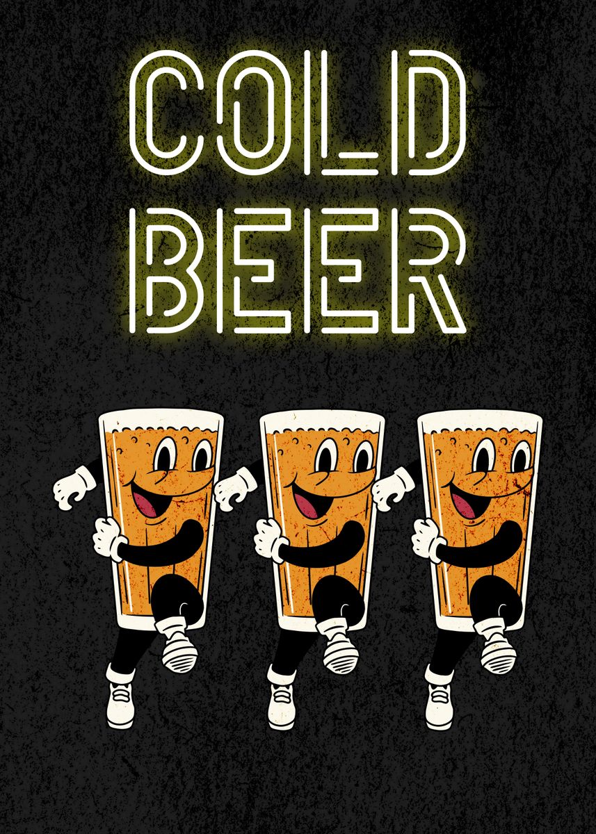 'COLD BEER DANCING' Poster, picture, metal print, paint by Atomic ...