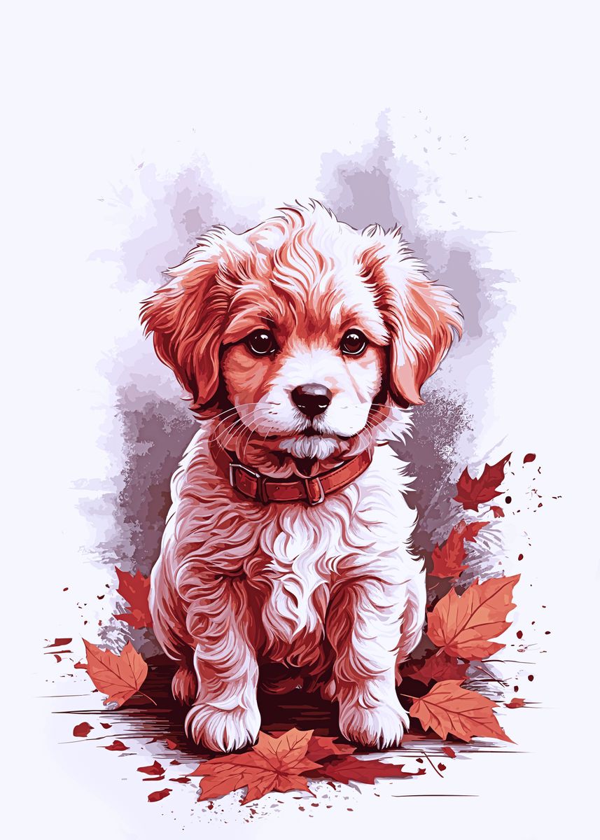 'Cute Dog' Poster, picture, metal print, paint by NuMaNi Art | Displate