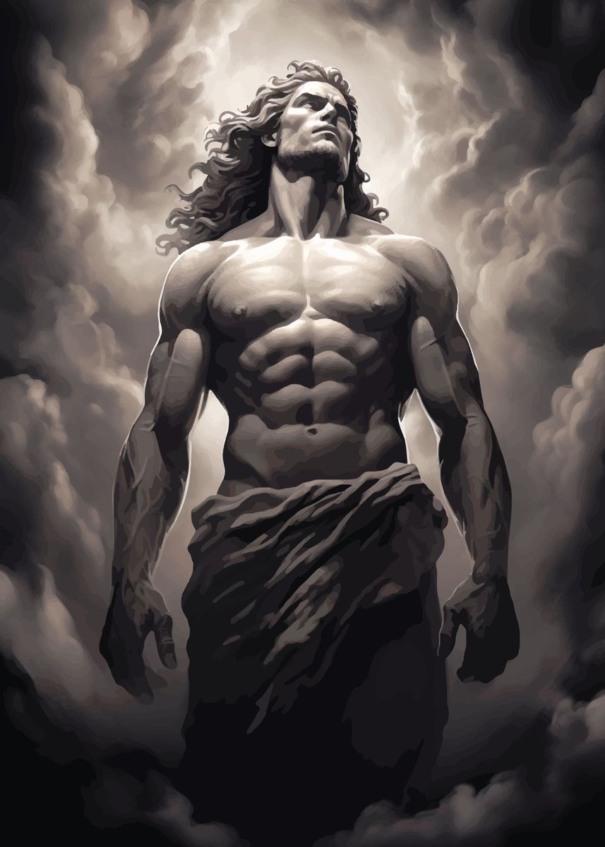 'Ancient Greek God' Poster, picture, metal print, paint by Vars | Displate