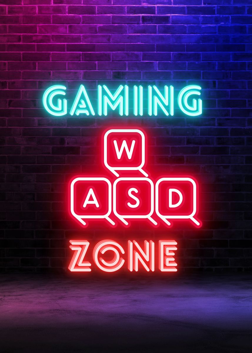 'gaming zone' Poster, picture, metal print, paint by Tech Manis | Displate