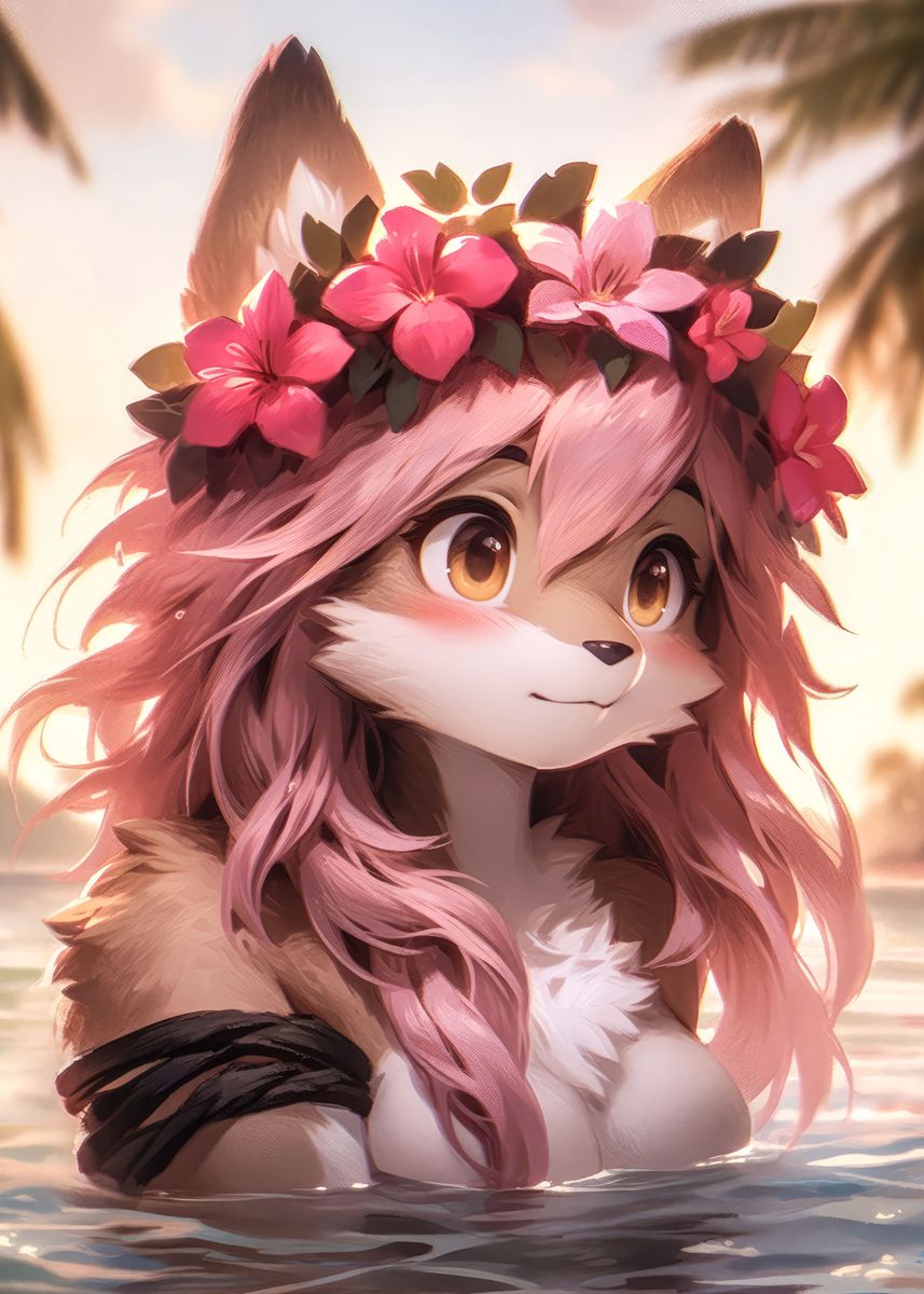 'Furry Fox Girl v7' Poster, picture, metal print, paint by Displate Master | Displate