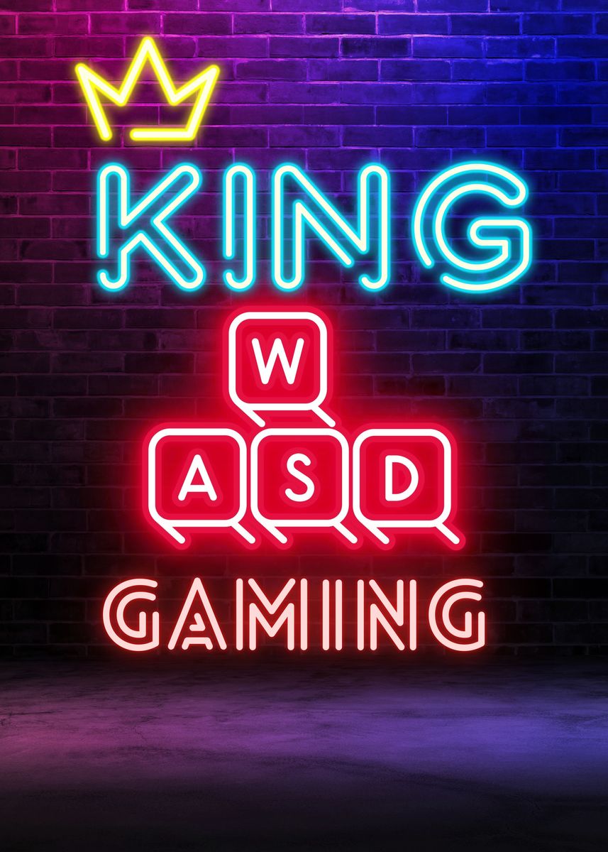 'king gaming' Poster, picture, metal print, paint by Tech Manis | Displate
