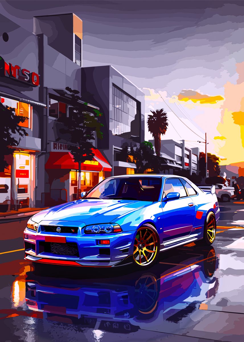 'Nissan Skyline' Poster, picture, metal print, paint by NuMaNi Art ...