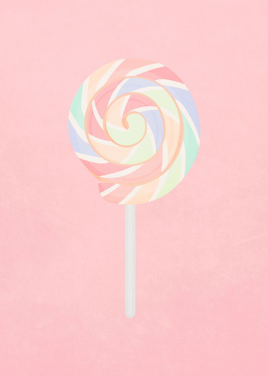 'Pastel lollipop candy' Poster, picture, metal print, paint by Ricky ...