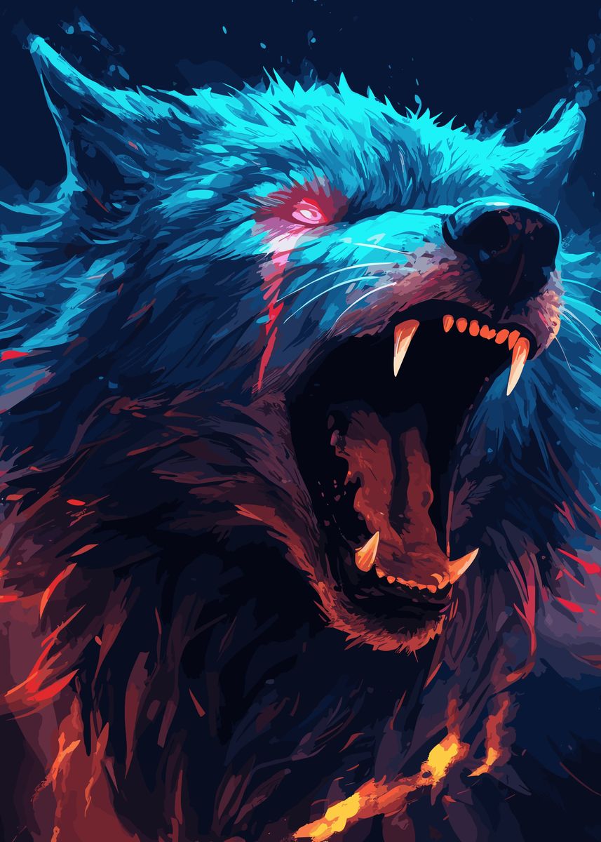 'Fenrir the Norse Wolf' Poster, picture, metal print, paint by Aron ...