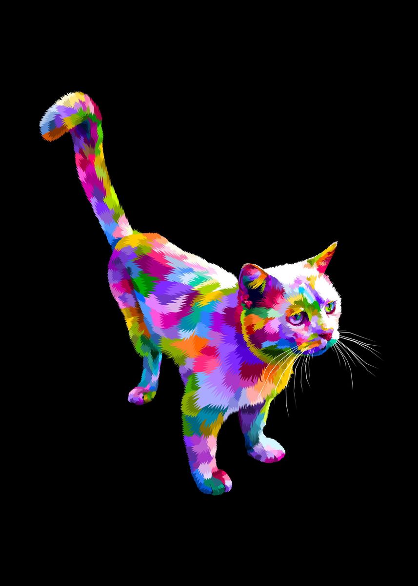 'Animal Cute Cat' Poster by Evani Cholson | Displate