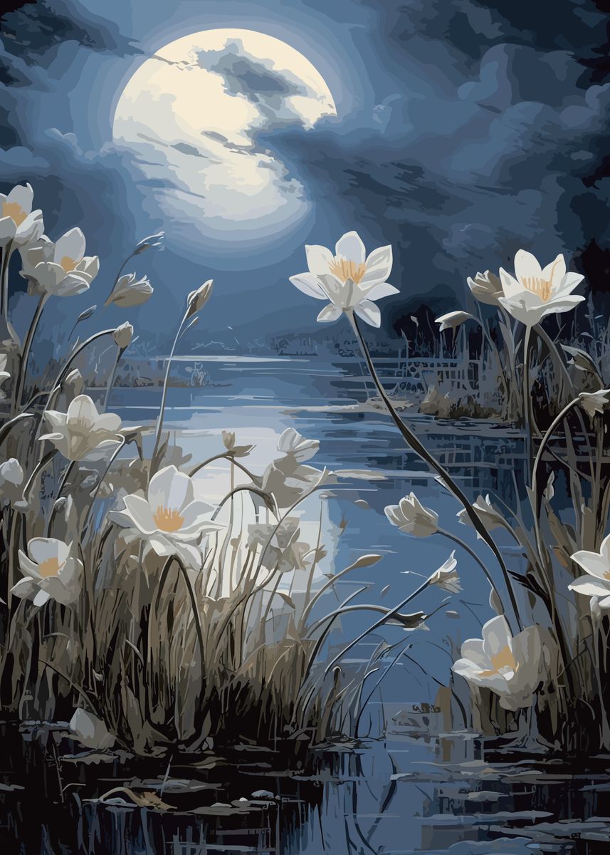 'Magical Moonlight' Poster by Aamir Brock | Displate