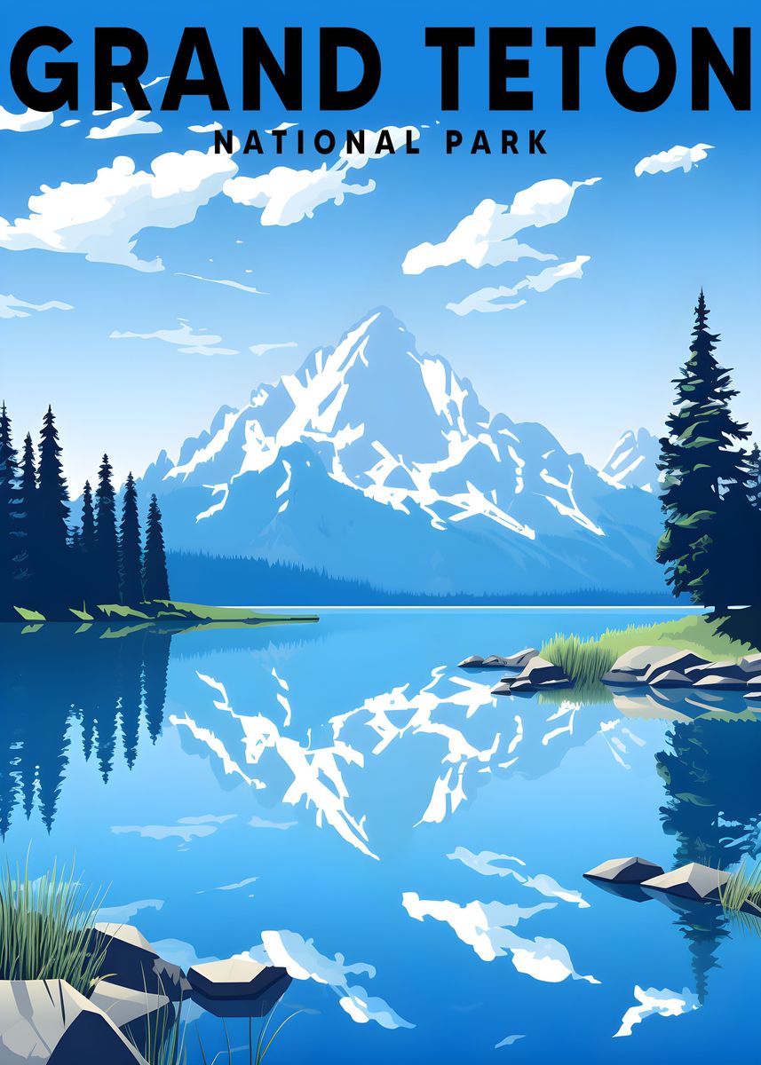 'Grand Teton National Park' Poster, picture, metal print, paint by ...