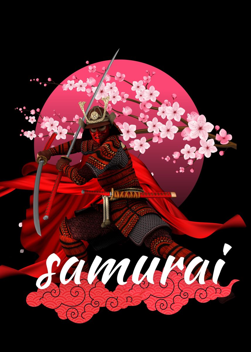 'samurai' Poster, picture, metal print, paint by Tech Manis | Displate