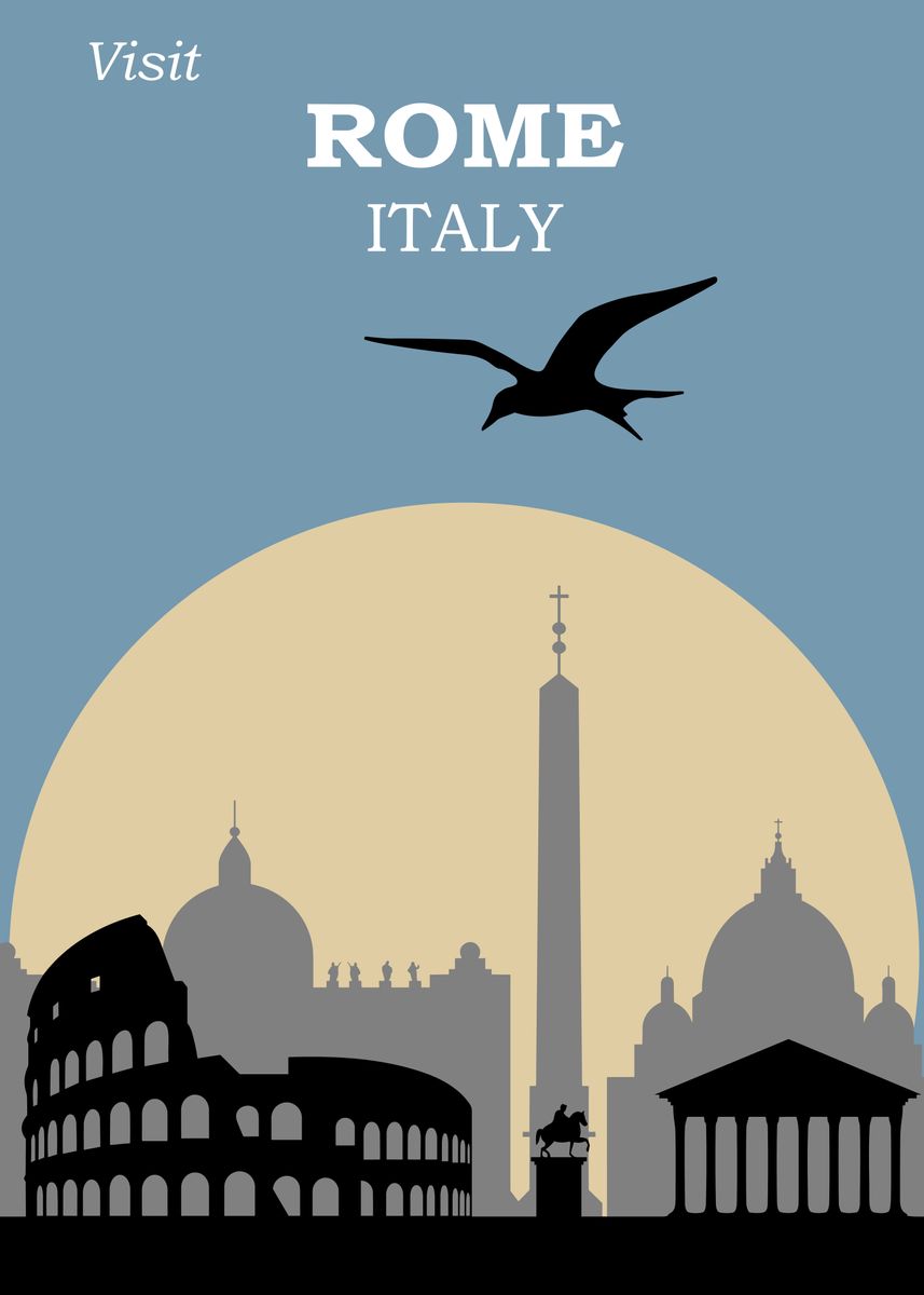 'Rome Italy' Poster, picture, metal print, paint by Javeline E | Displate