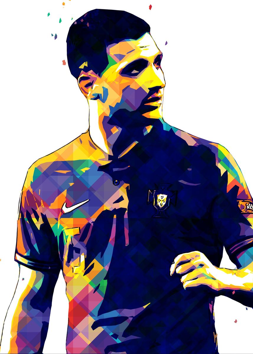 'Diogo Dalot Portugal' Poster by RobertHall Studio | Displate