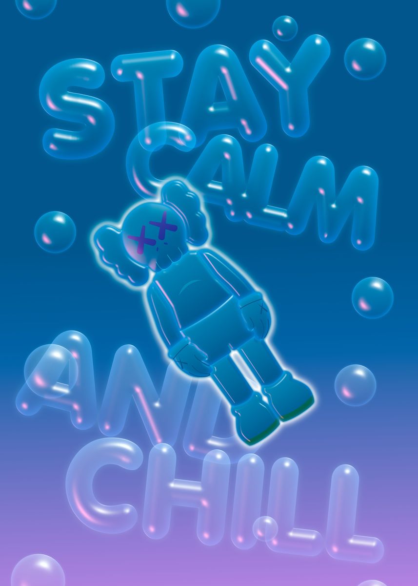 'bubble kaws' Poster, picture, metal print, paint by geeks holic | Displate