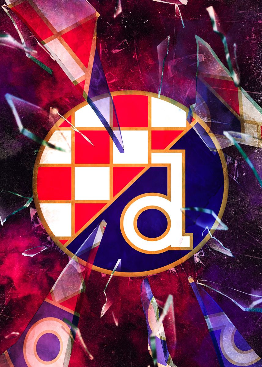'Dinamo Zagreb Broken Glass' Poster, picture, metal print, paint by ...