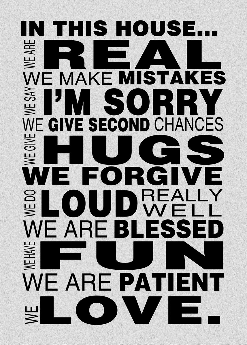 'In This House Poster' Poster, picture, metal print, paint by QTK ...