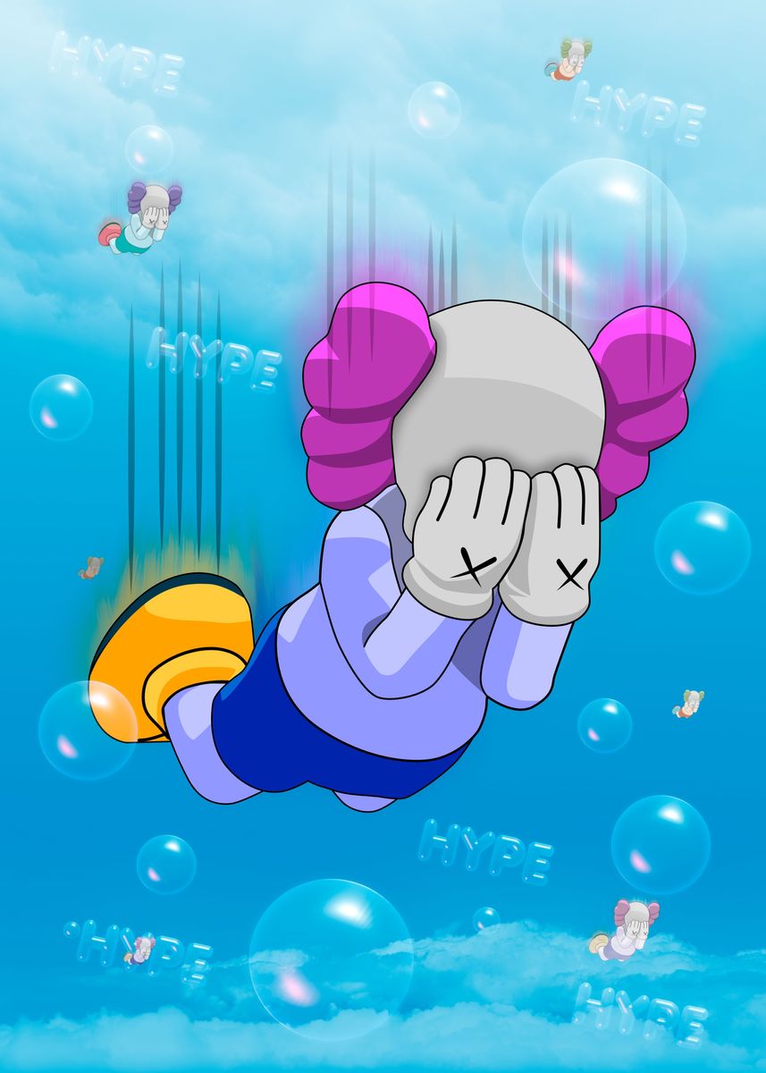 'fall kaws' Poster, picture, metal print, paint by geeks holic | Displate