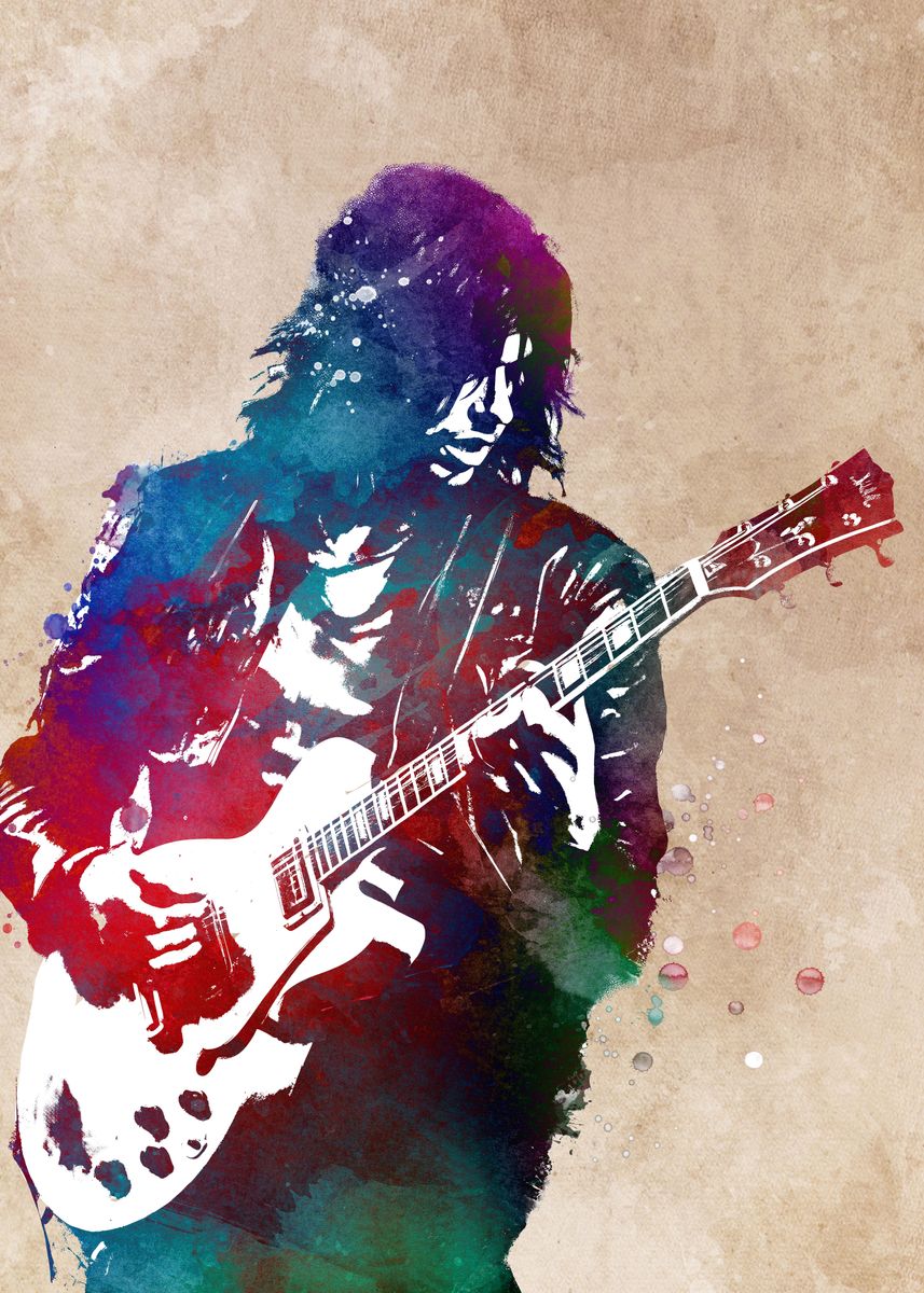 'Guitarist music art' Poster, picture, metal print, paint by JBJart ...