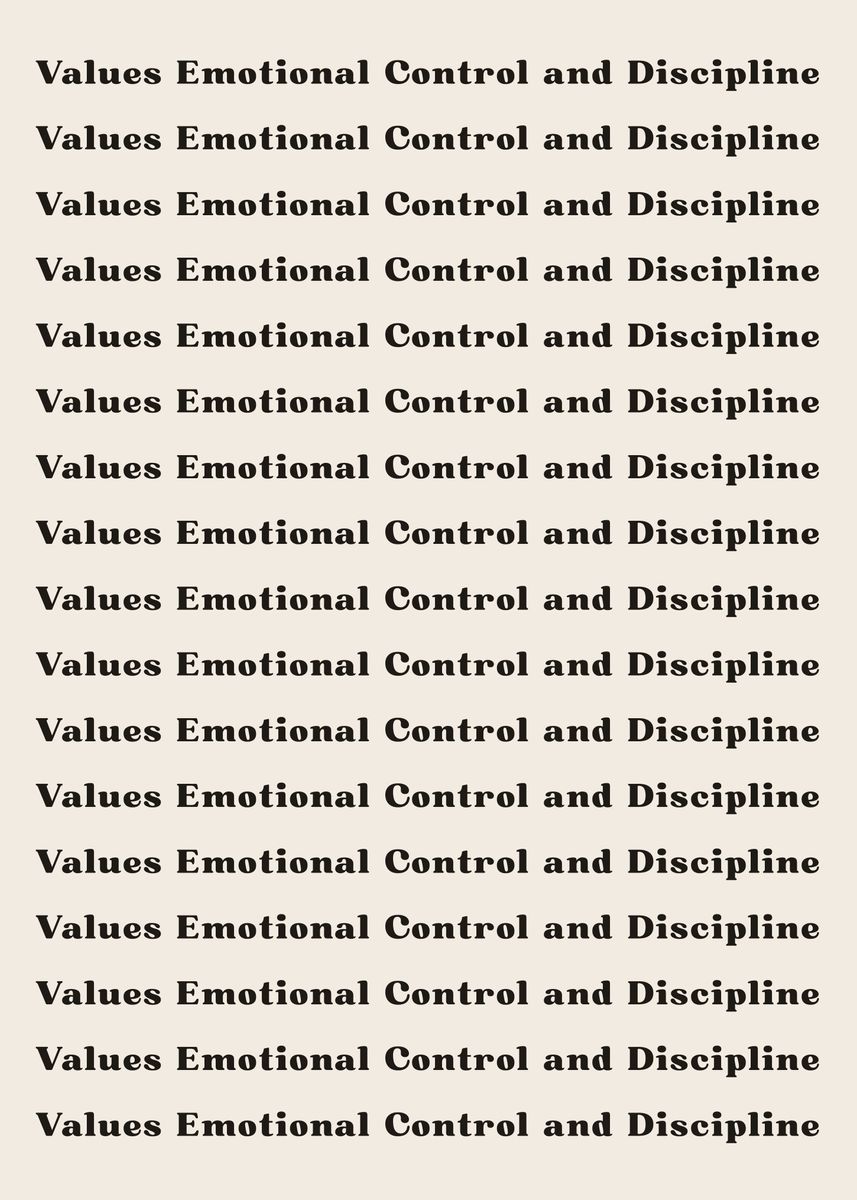 'Values Emotional Control ' Poster, picture, metal print, paint by ...