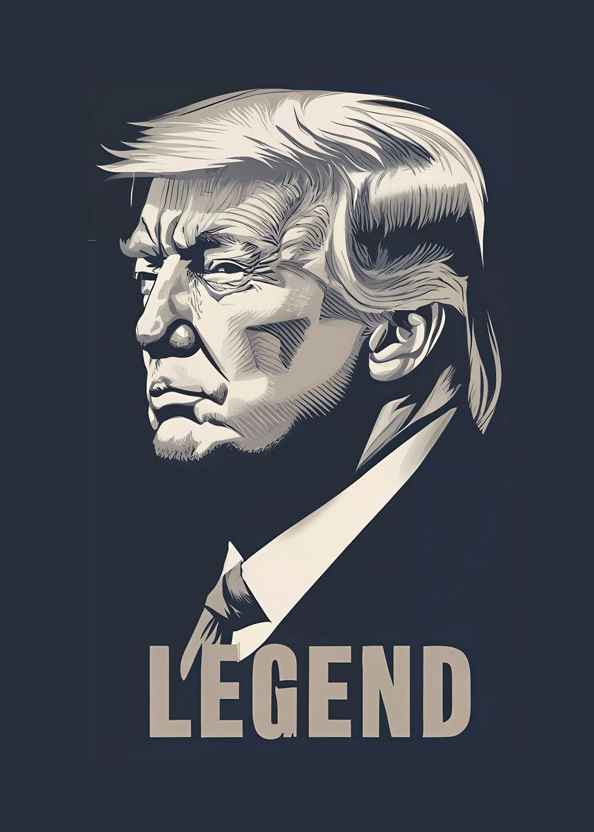 'Trump Legend' Poster, picture, metal print, paint by AI and ME | Displate