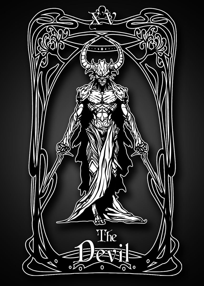 'Tarot The Devil' Poster, picture, metal print, paint by LouteCrea | Displate