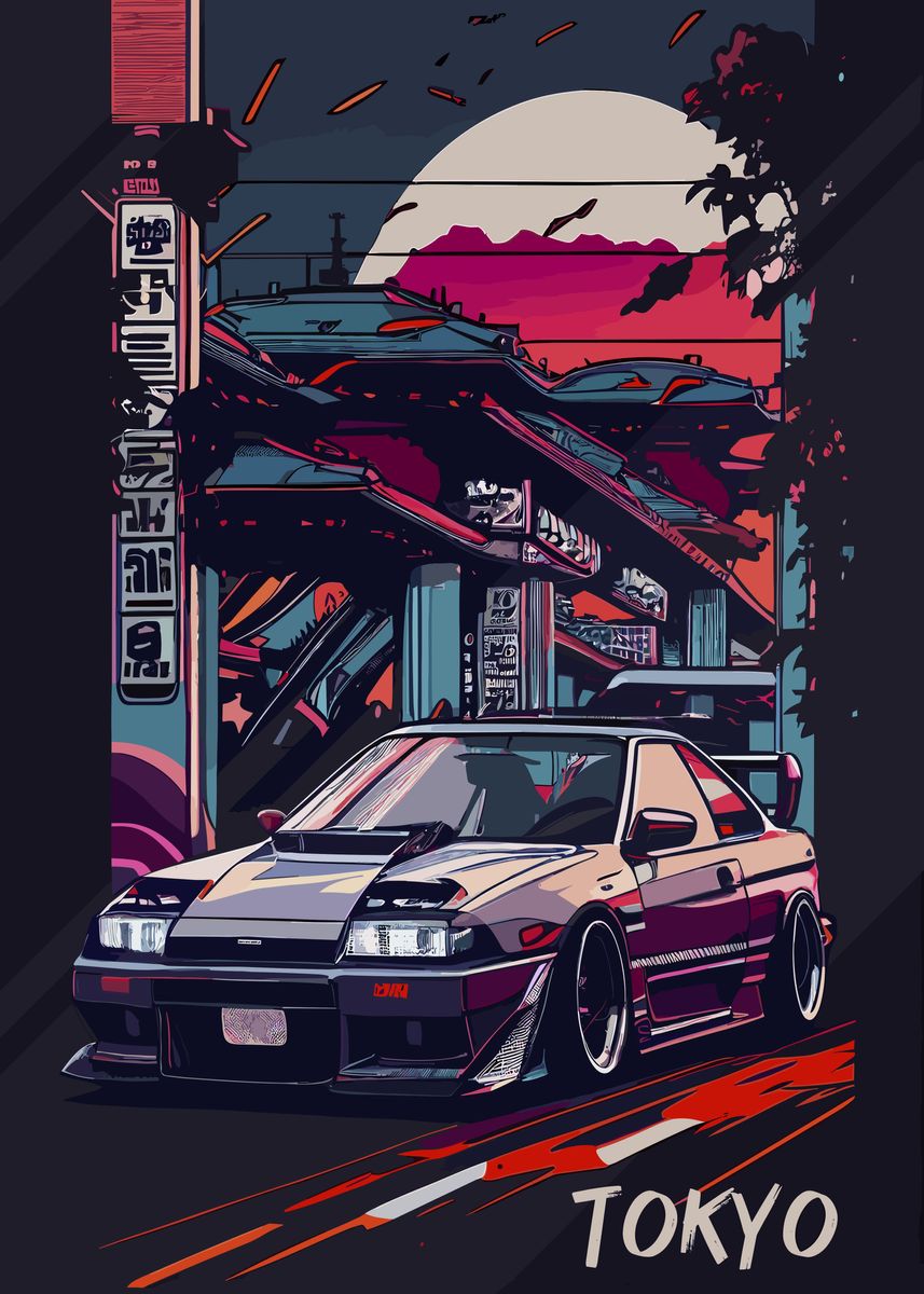 'Jdm Car Poster' Poster, picture, metal print, paint by Nova Official ...