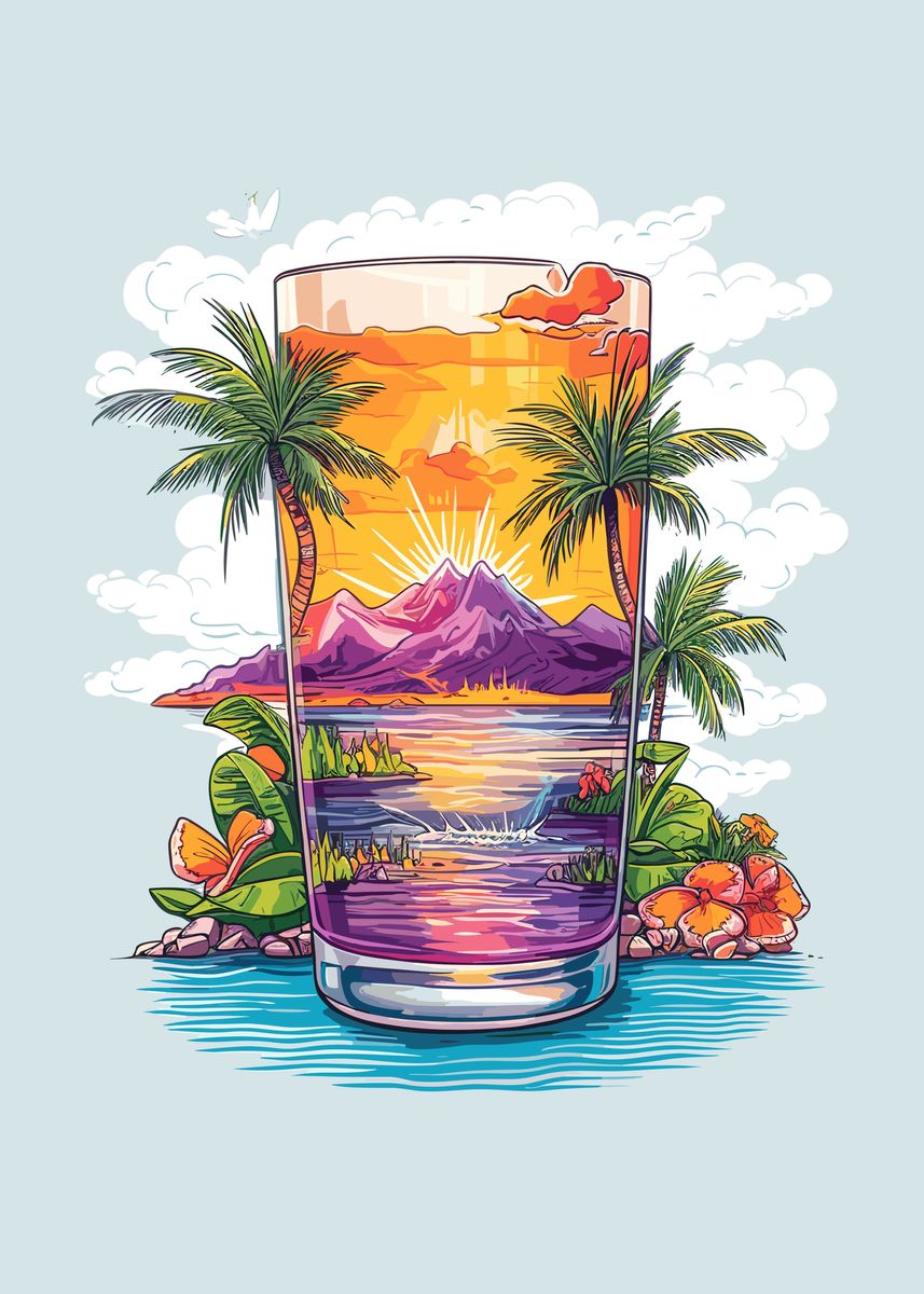 'Cocktail Colorful' Poster by MICHELLE RHOADS | Displate