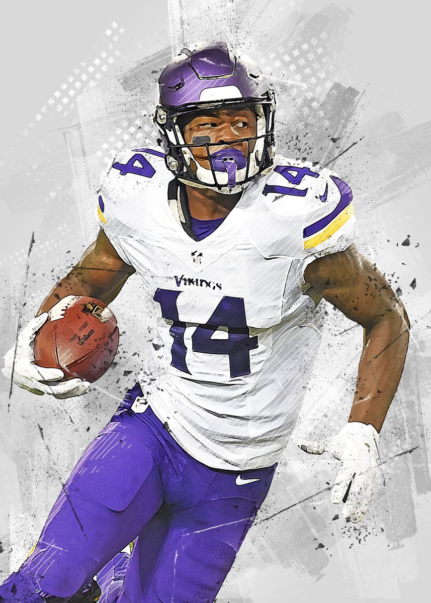 'Stefon Diggs POster ' Poster, picture, metal print, paint by Joanne ...