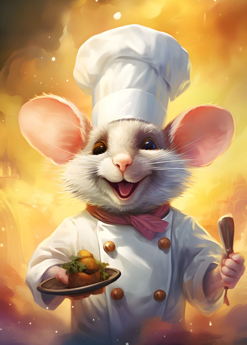 'Chef Mouse Cooking' Poster, picture, metal print, paint by Chris Nolan ...