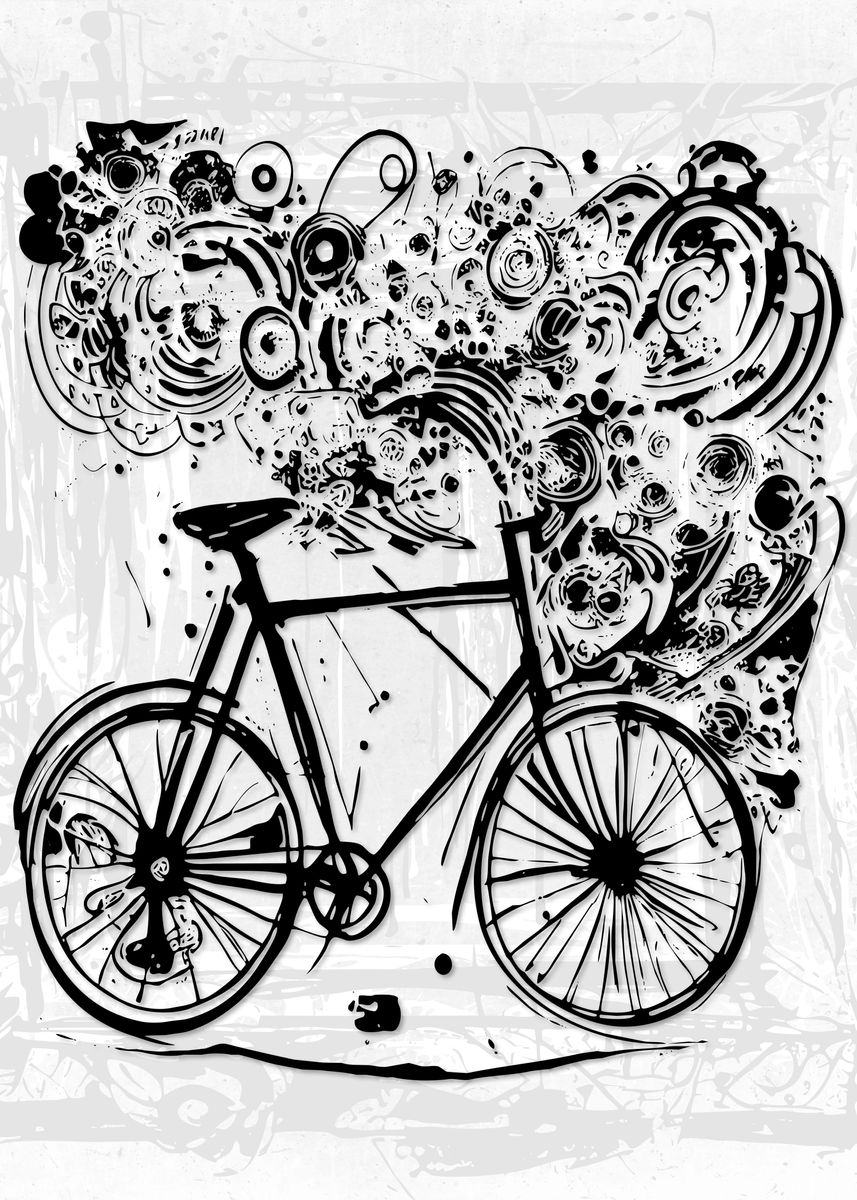 'Abstract Bike' Poster, picture, metal print, paint by Ilya Danilov ...