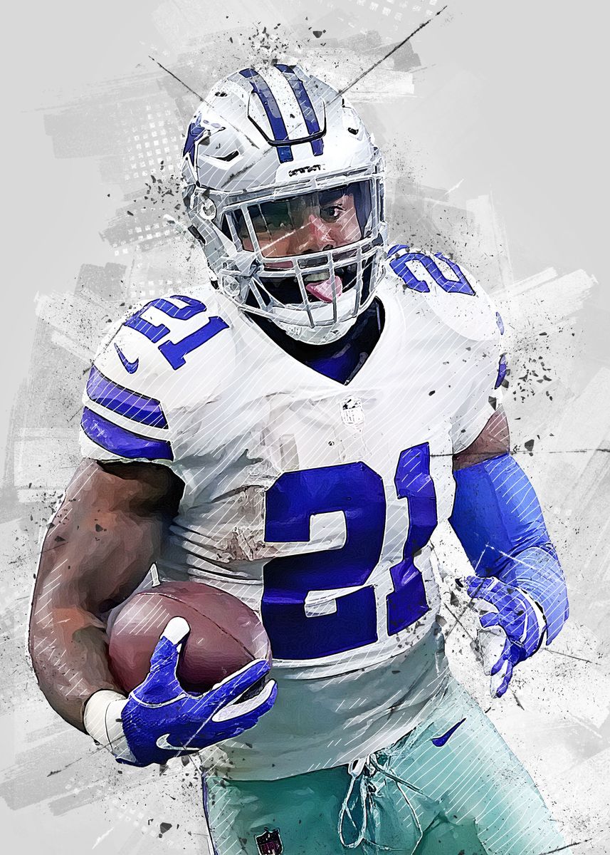 'Ezekiel Elliott POster ' Poster by Joanne Clarke | Displate