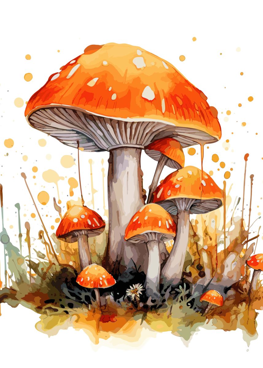 'Watercolor Mushroom' Poster by Floyd Burke | Displate