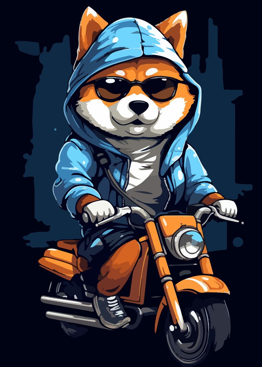 'Dog Riding Illustration' Poster by RyukMiii | Displate